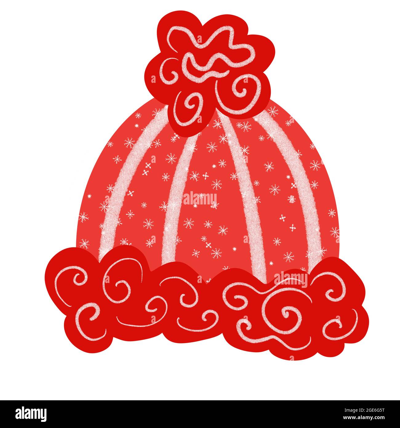 Red winter hat isolated on white background Stock Photo - Alamy