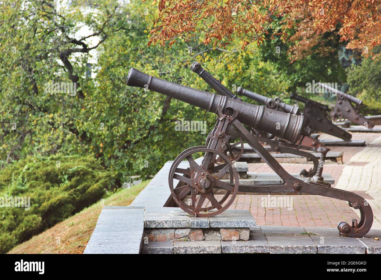 Old cannon in the city Stock Photo - Alamy