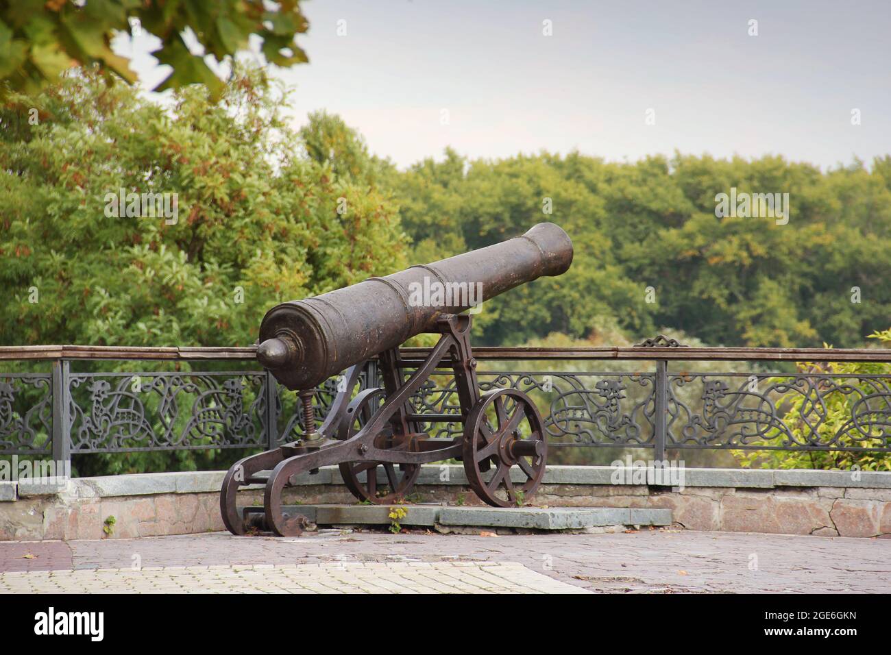 Old cannon in the city Stock Photo - Alamy