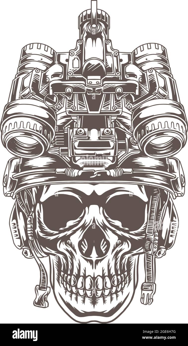 skull design wearing a tactical military helmet Stock Vector Image ... skull design wearing a tactical military helmet Stock Vector Image ...