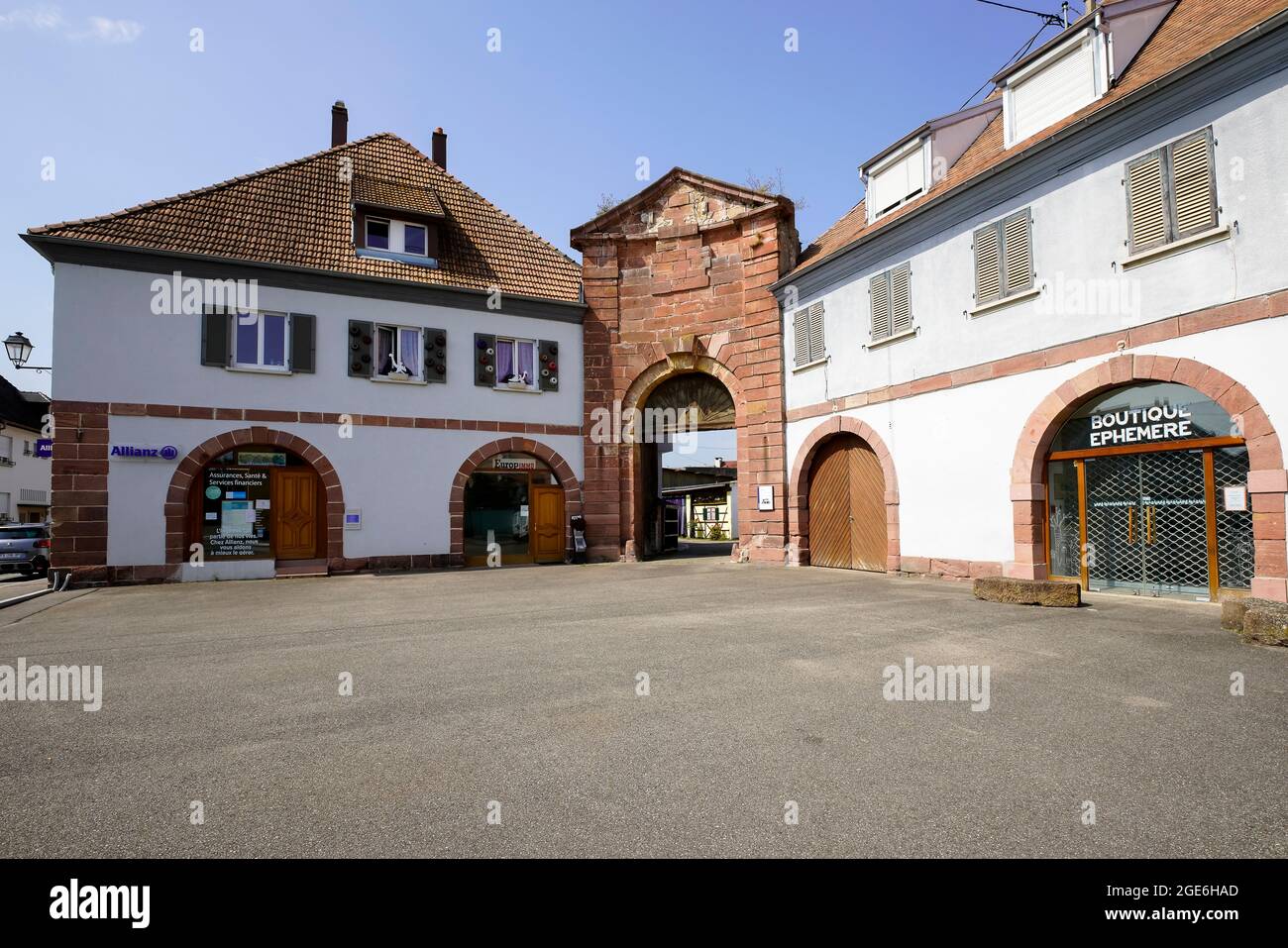 Arsenal building in Neuf-Brisach, Alsace, Haut-Rhin, France Stock Photo ...