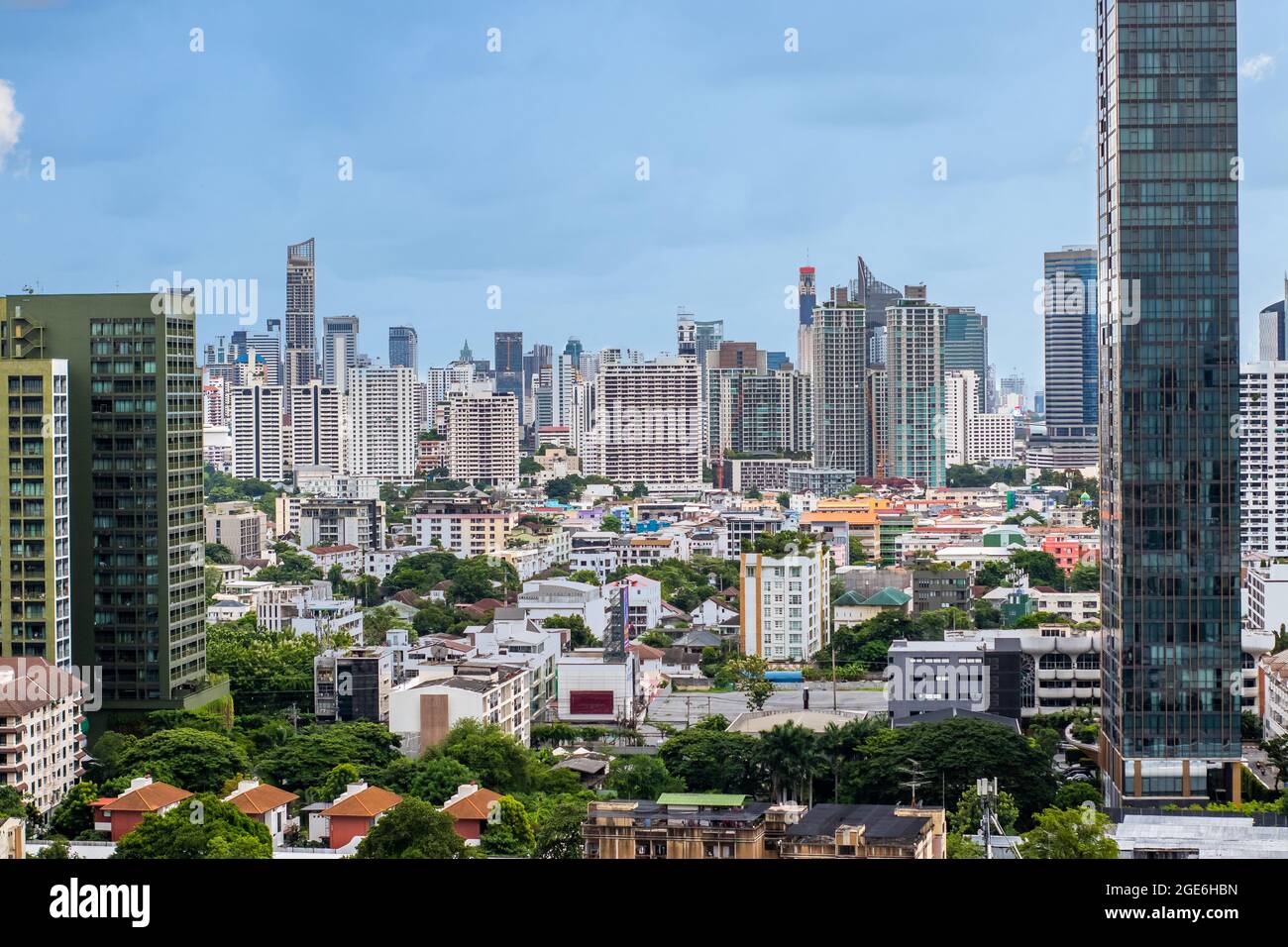 Aerial view of many height buildings and condominium in Bangkok Stock ...