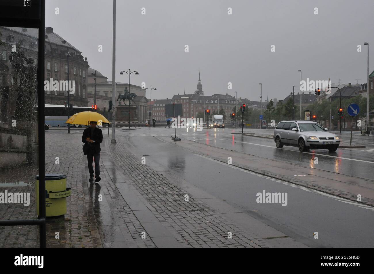 Copenhagen, Denmark., 17 .August 2021, Heavy rain fals in danis capital ...