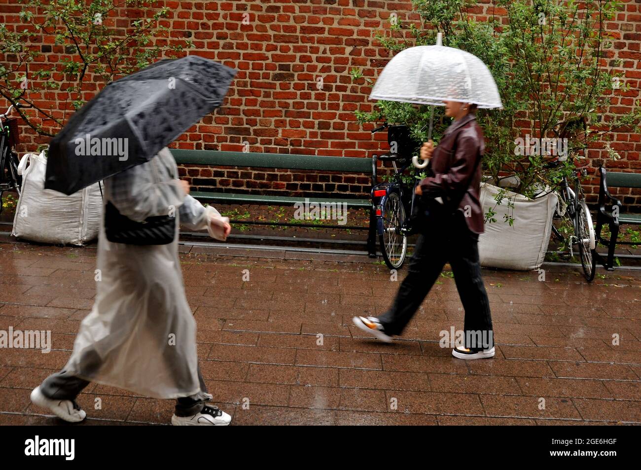 Copenhagen, Denmark., 17 .August 2021, Heavy rain fals in danis capital ...