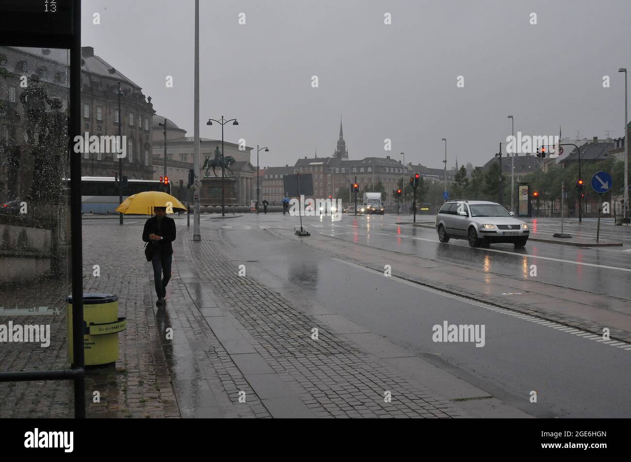 Copenhagen, Denmark., 17 .August 2021, Heavy rain fals in danis capital ...