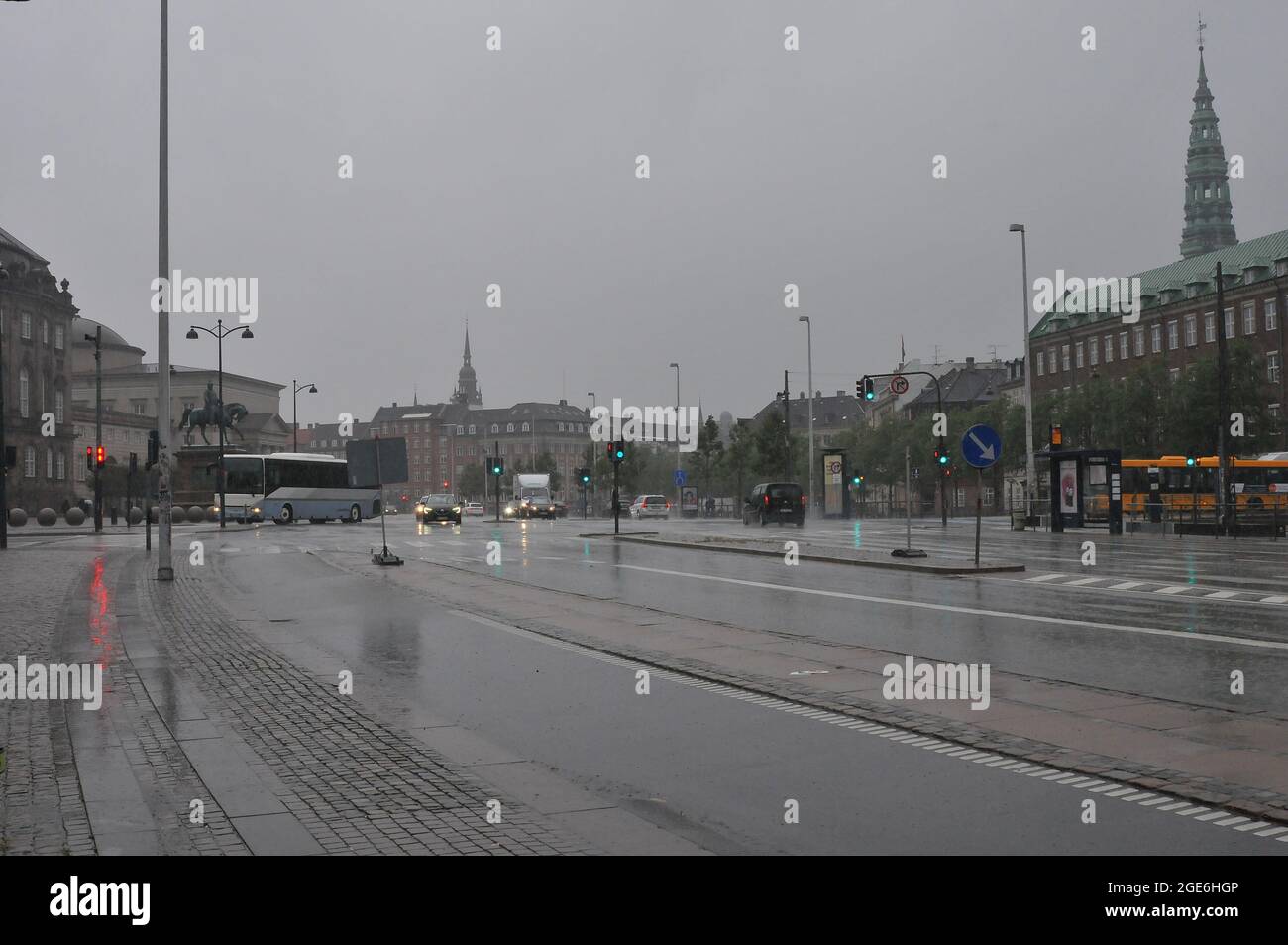 Copenhagen, Denmark., 17 .August 2021, Heavy rain fals in danis capital ...