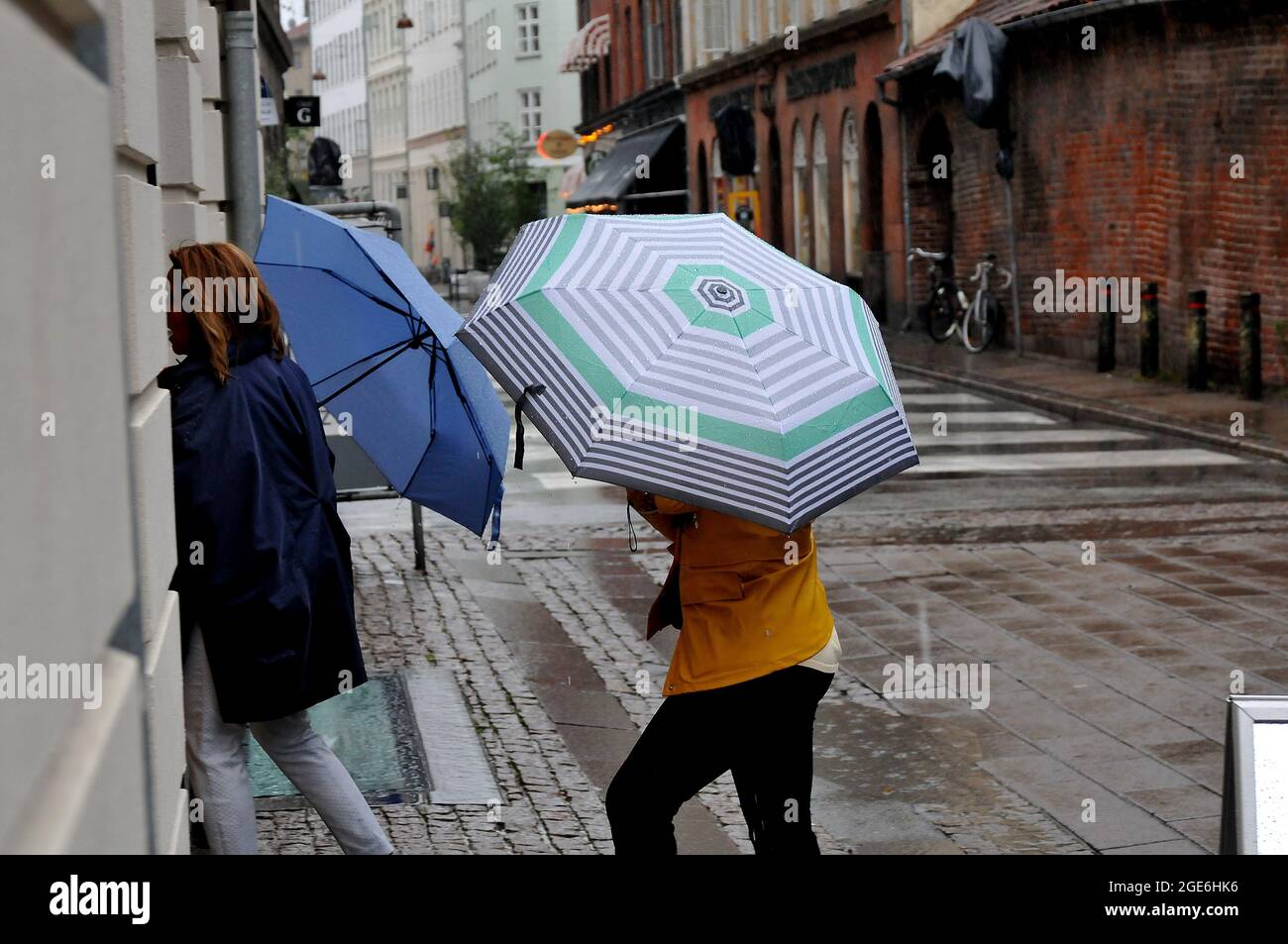Copenhagen, Denmark., 17 .August 2021, Heavy rain fals in danis capital ...