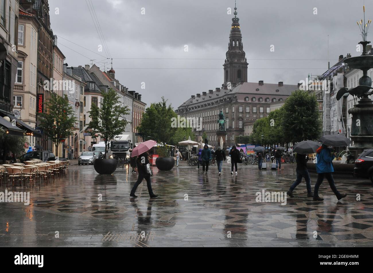 Copenhagen, Denmark., 17 .August 2021, Heavy rain fals in danis capital ...