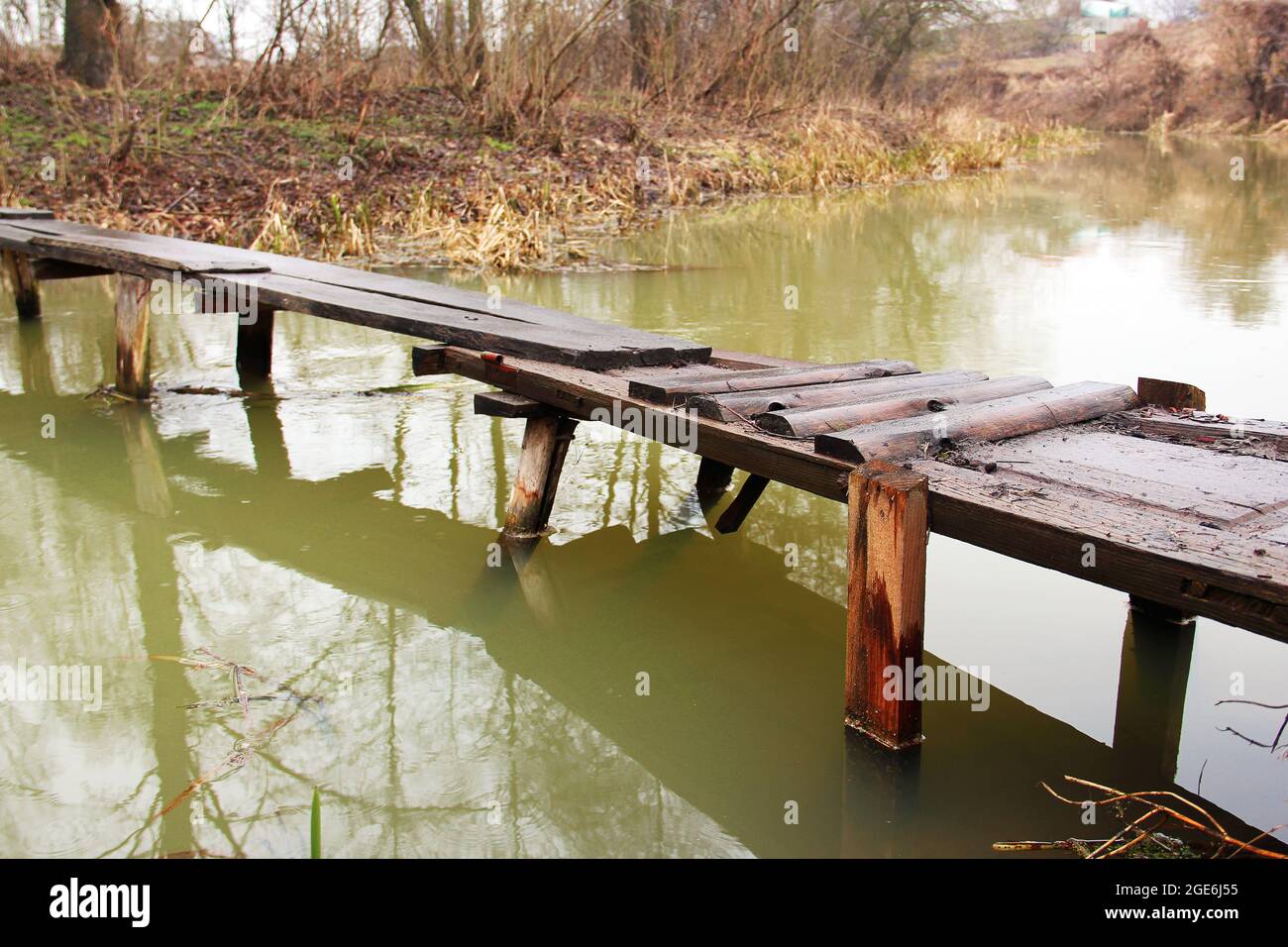 Old bridge over the river. Nature. River Stock Photo - Alamy