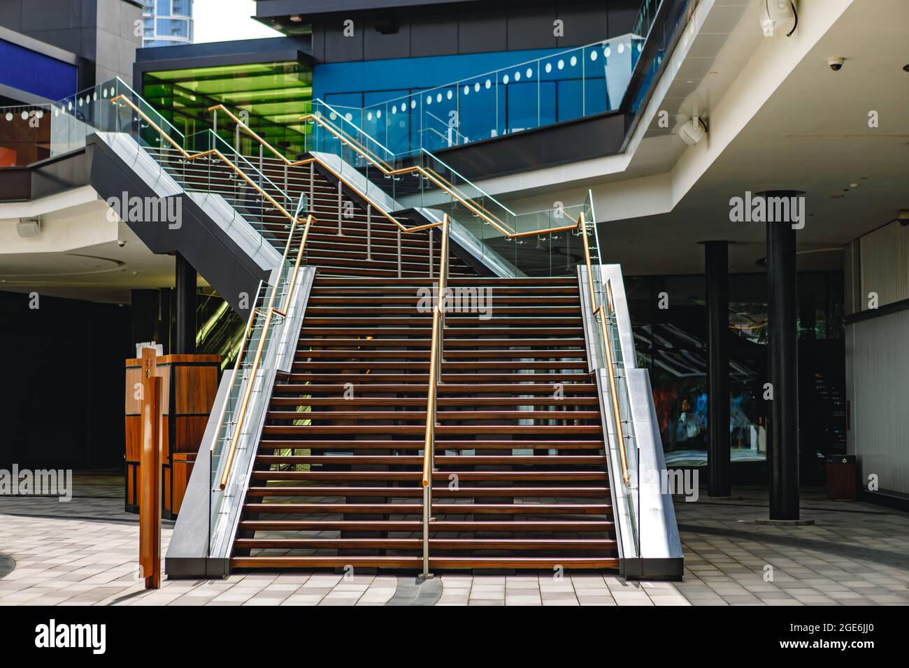Modern city building stairs leading upstairs, nobody Stock Photo - Alamy