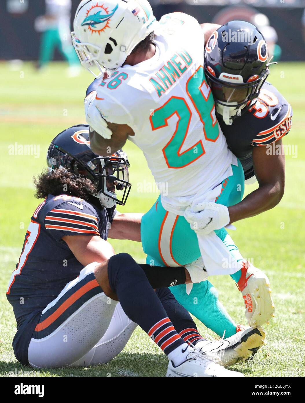 USA. 14th Aug, 2021. Chicago Bears defensive backs Xavier Crawford ...