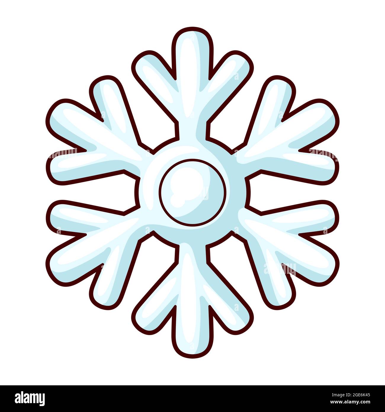 Illustration of snowflake. Sweet Merry Christmas item. Cute symbol in ...