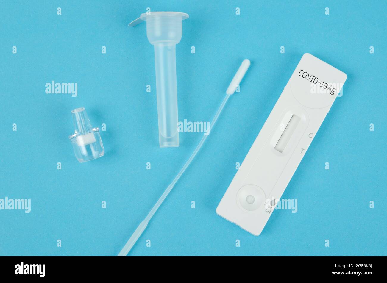 Rapid kits of Covid-19 Ag test seen on blue background Stock Photo - Alamy