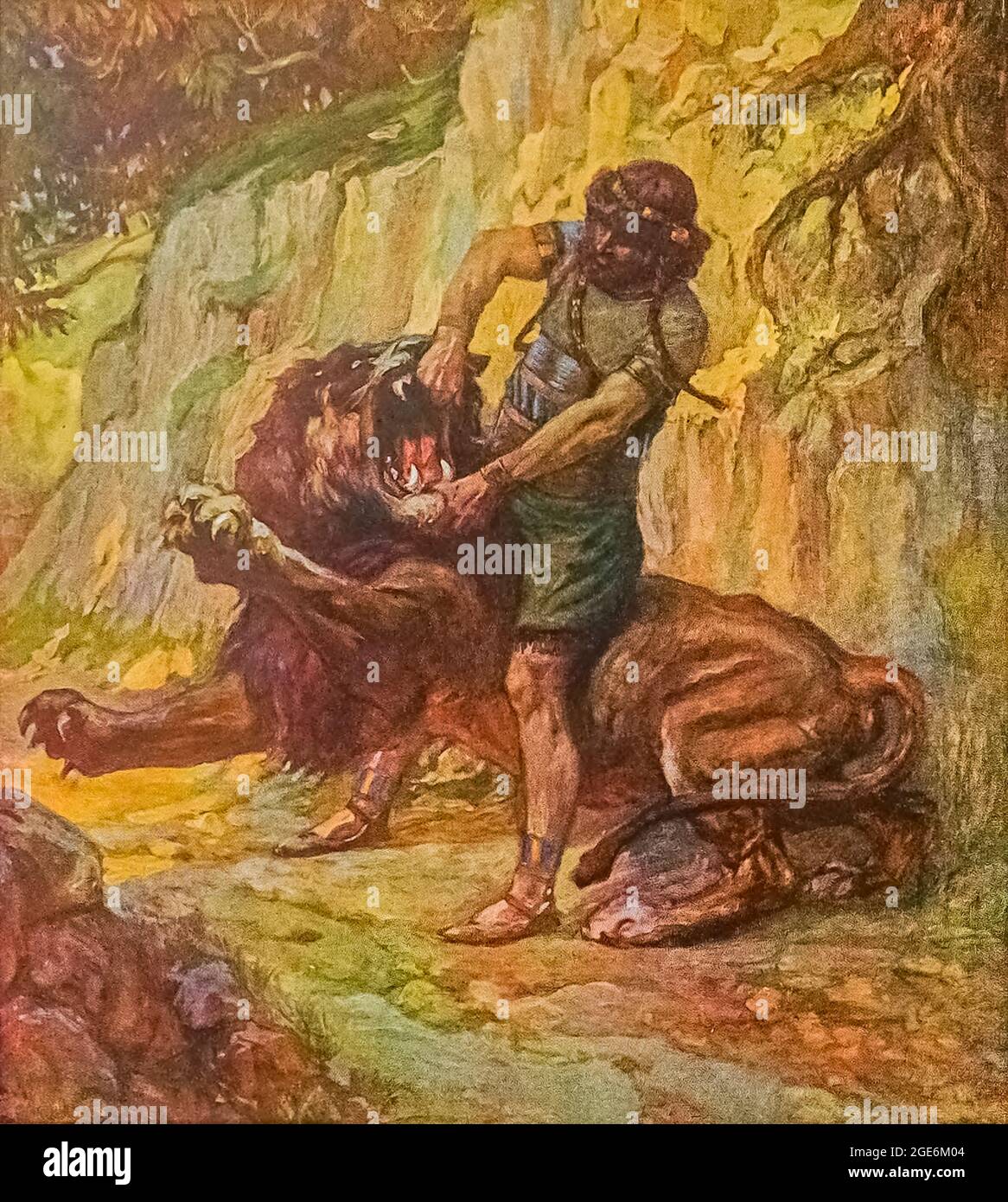 SAMSON KILLS A YOUNG LION. Judges xiv. 5 Then went Samson down, and his ...