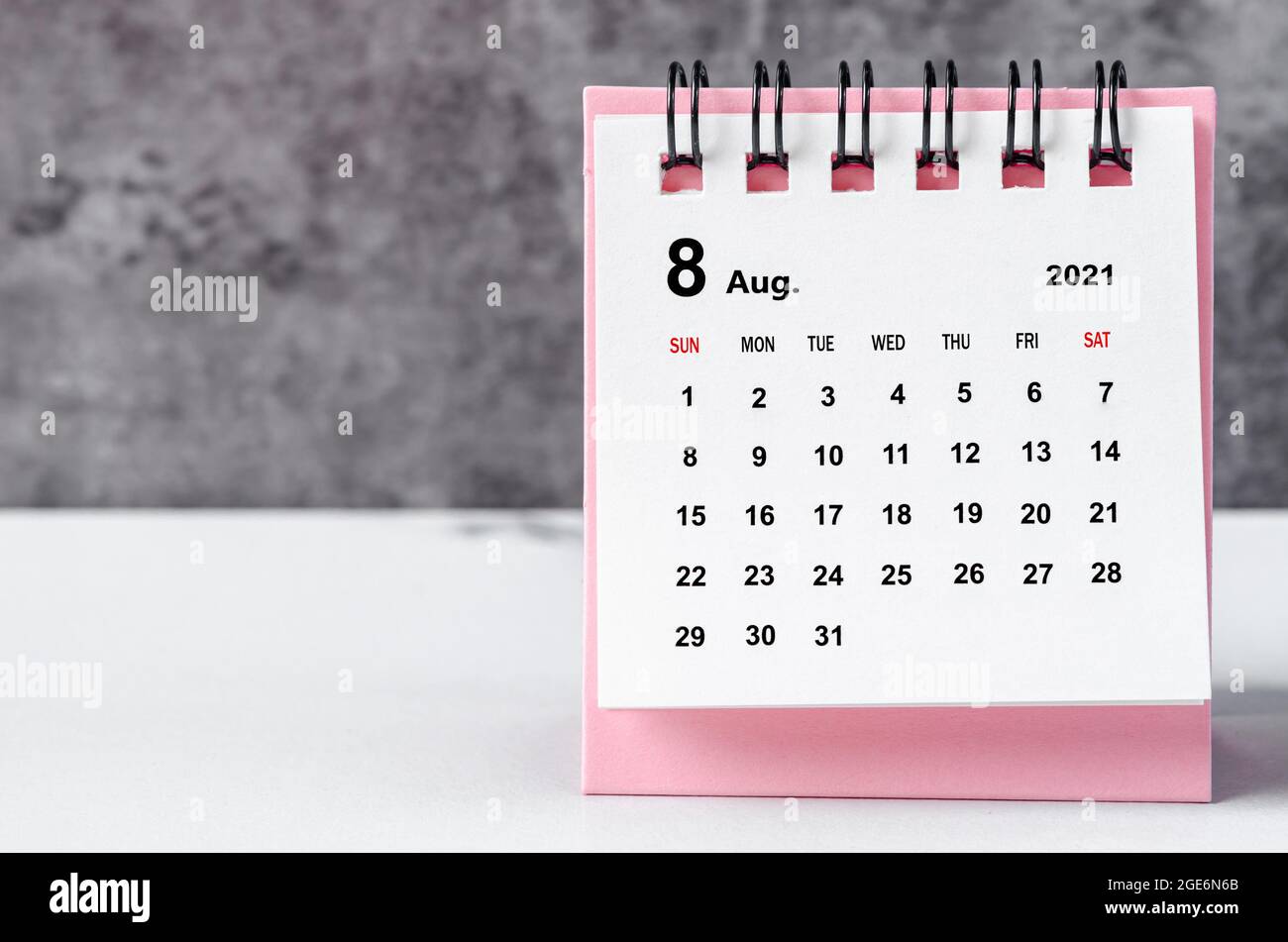 Mini Calendar August 2021 Stock Photo - Alamy