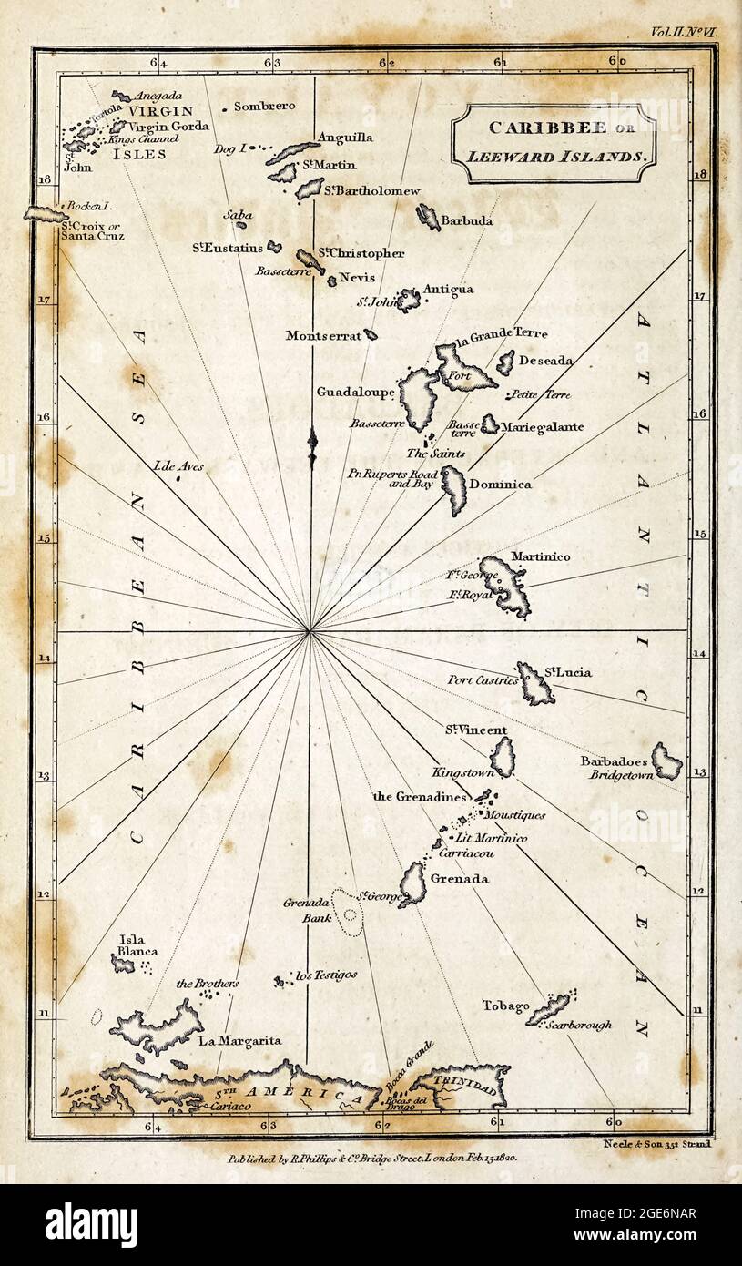 Leeward islands map hi-res stock photography and images - Alamy