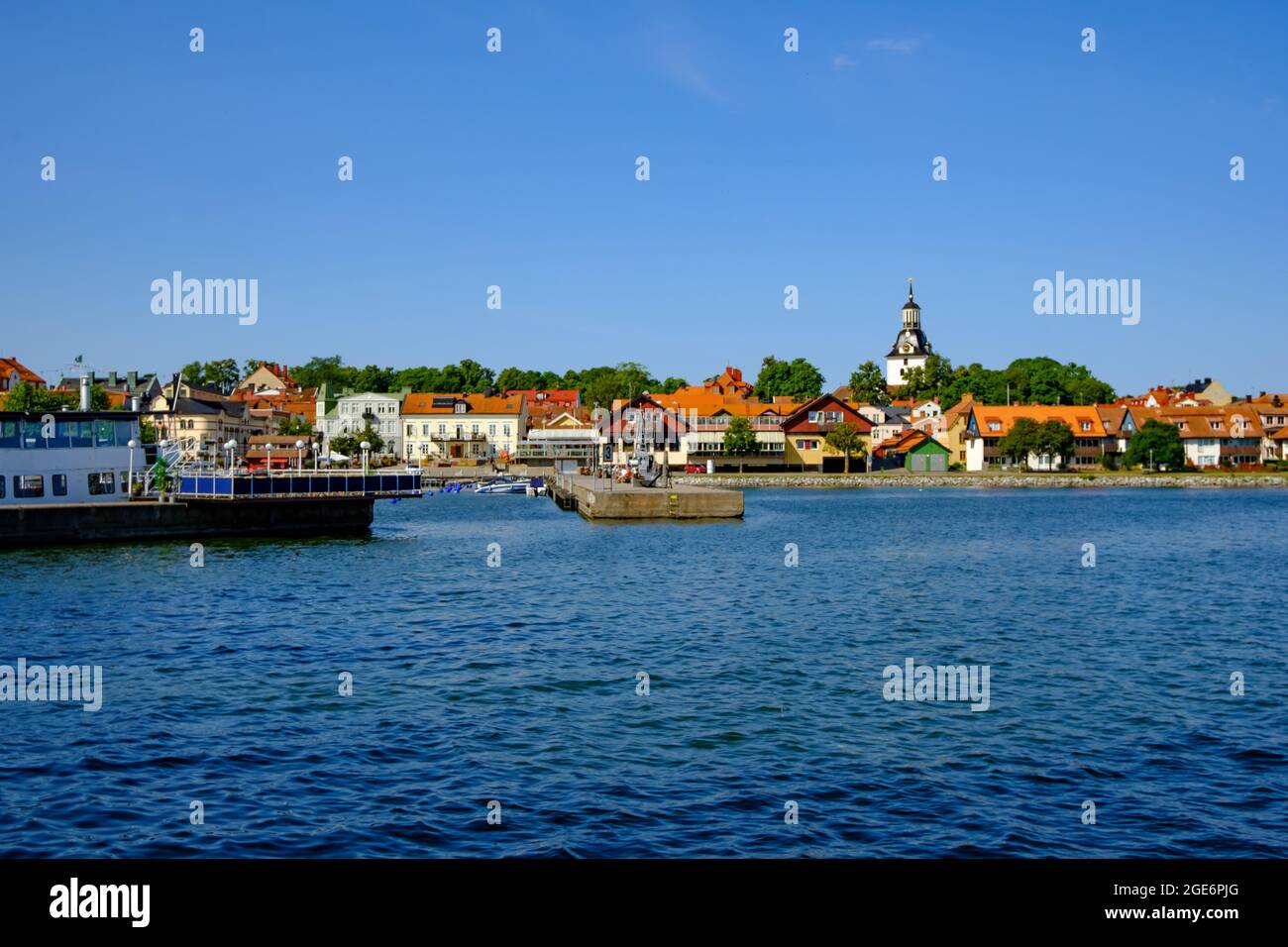 vaestervik, sweden, 22 july 2021, panoramic view of the harbour Stock ...