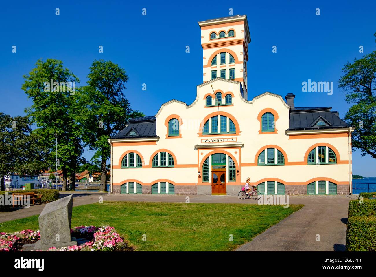 vaestervik, sweden, 22 july 2021, art deco building warmbadhus in the ...