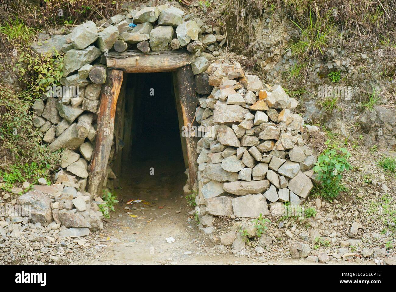 Portal of a small mining site in Benguet, Philippines, Southeast Asia ...