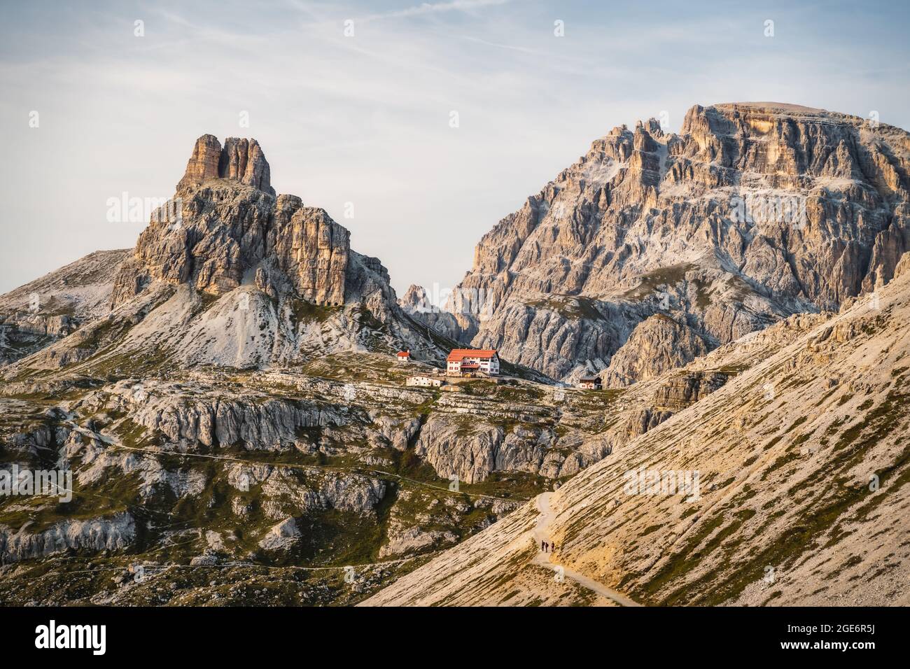 Incredible Nature Landscape around famous Tre Cime di Lavaredo. Rifugio ...