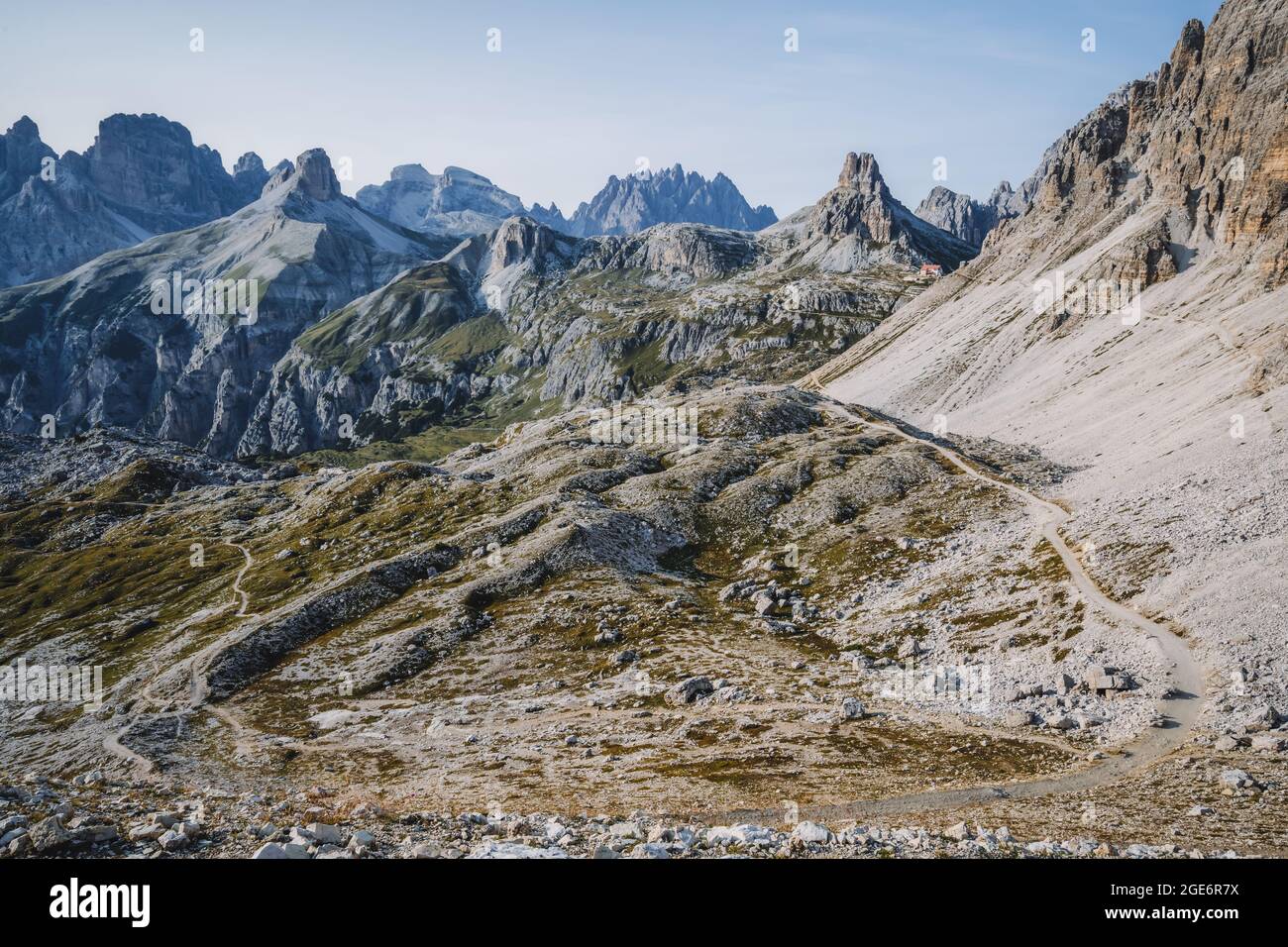 Incredible Nature Landscape around famous Tre Cime di Lavaredo. Rifugio ...