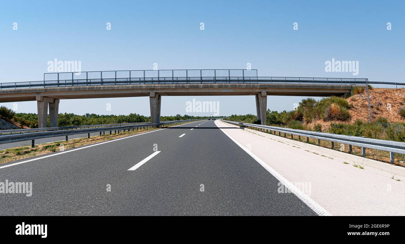 Highway bridge and cars on the road Stock Photo - Alamy