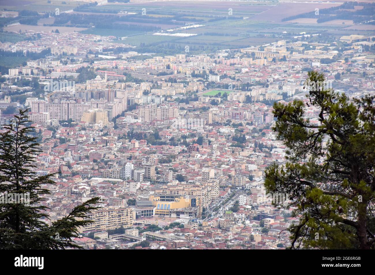 Aerial view of Blida city from Chrea National Park, Algeria Stock Photo ...