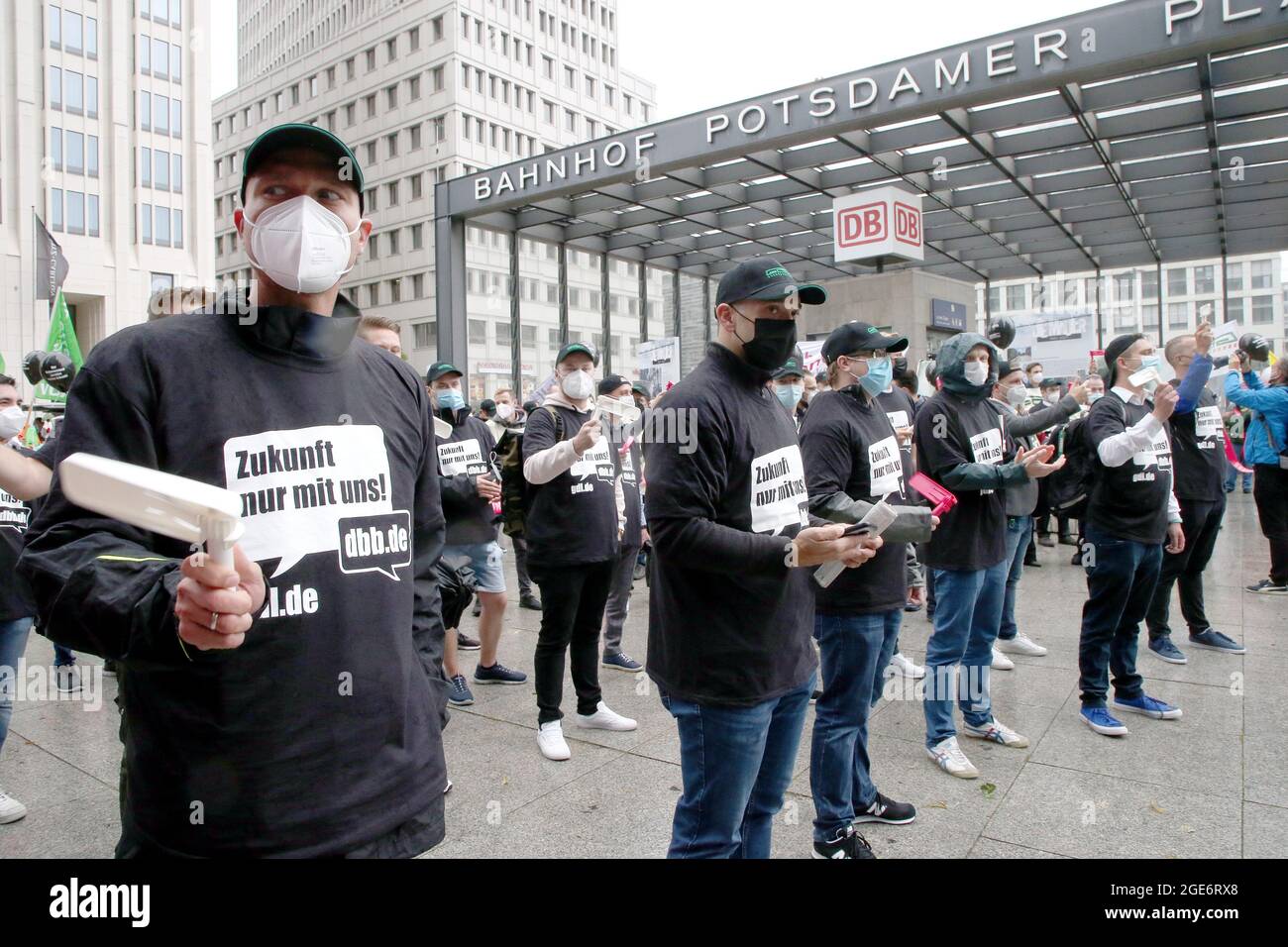 Berlin, Germany. 17th Aug, 2021. People take part in a protest rally of ...