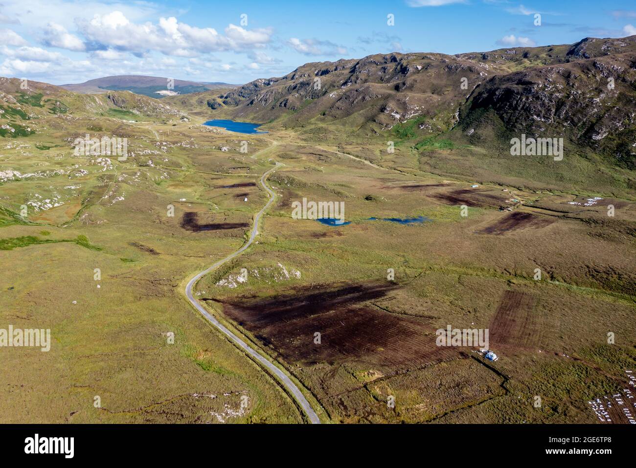 The road to An Port between Ardara and Glencolumbkille in County ...