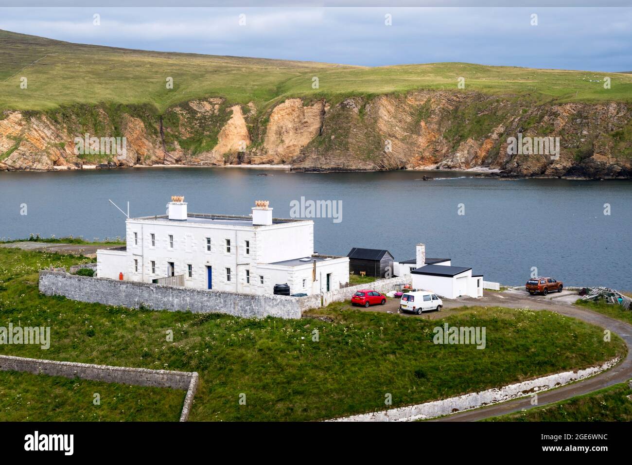 Old lighthouse shore station at Hermaness National Nature Reserve on ...