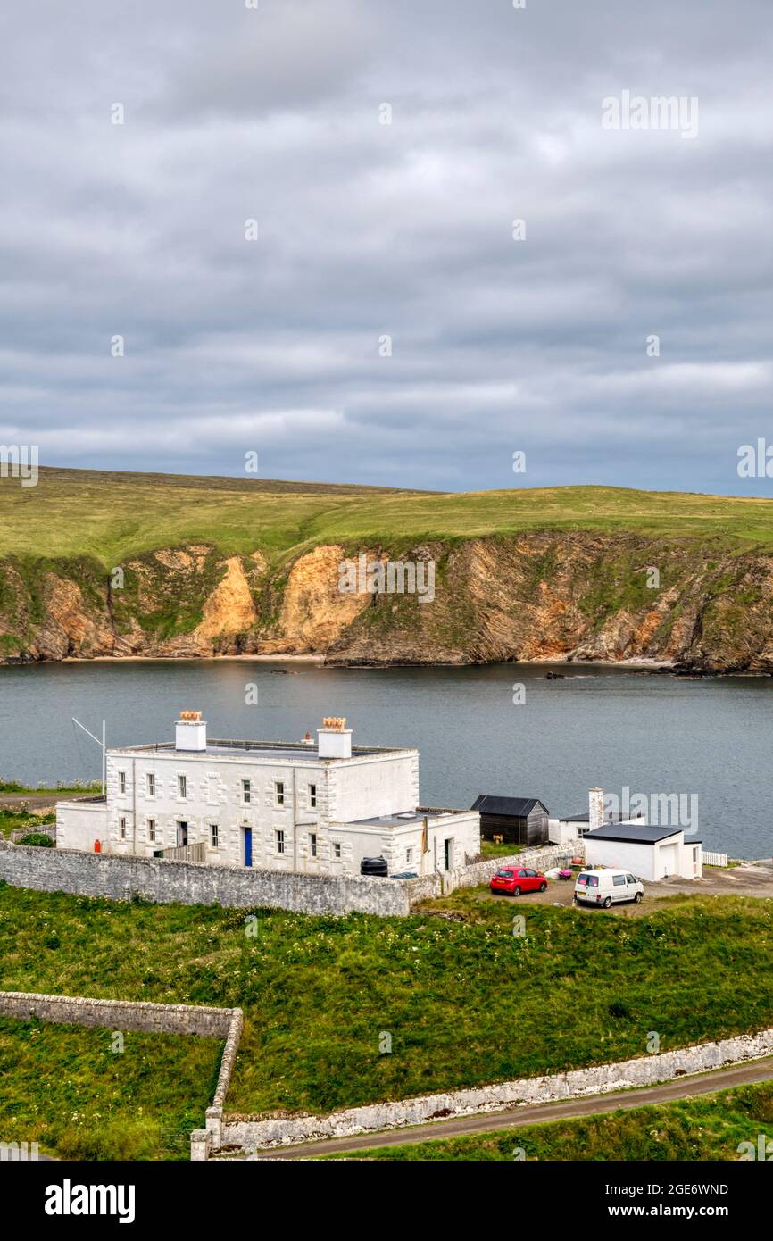Old lighthouse shore station at Hermaness National Nature Reserve on ...