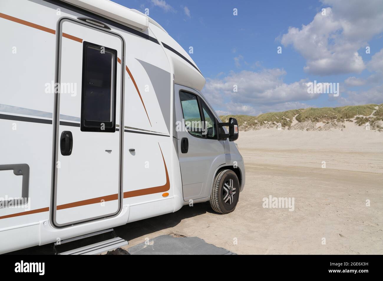 a motorhome in Denmark on the Vejers Strand car beach Stock Photo - Alamy