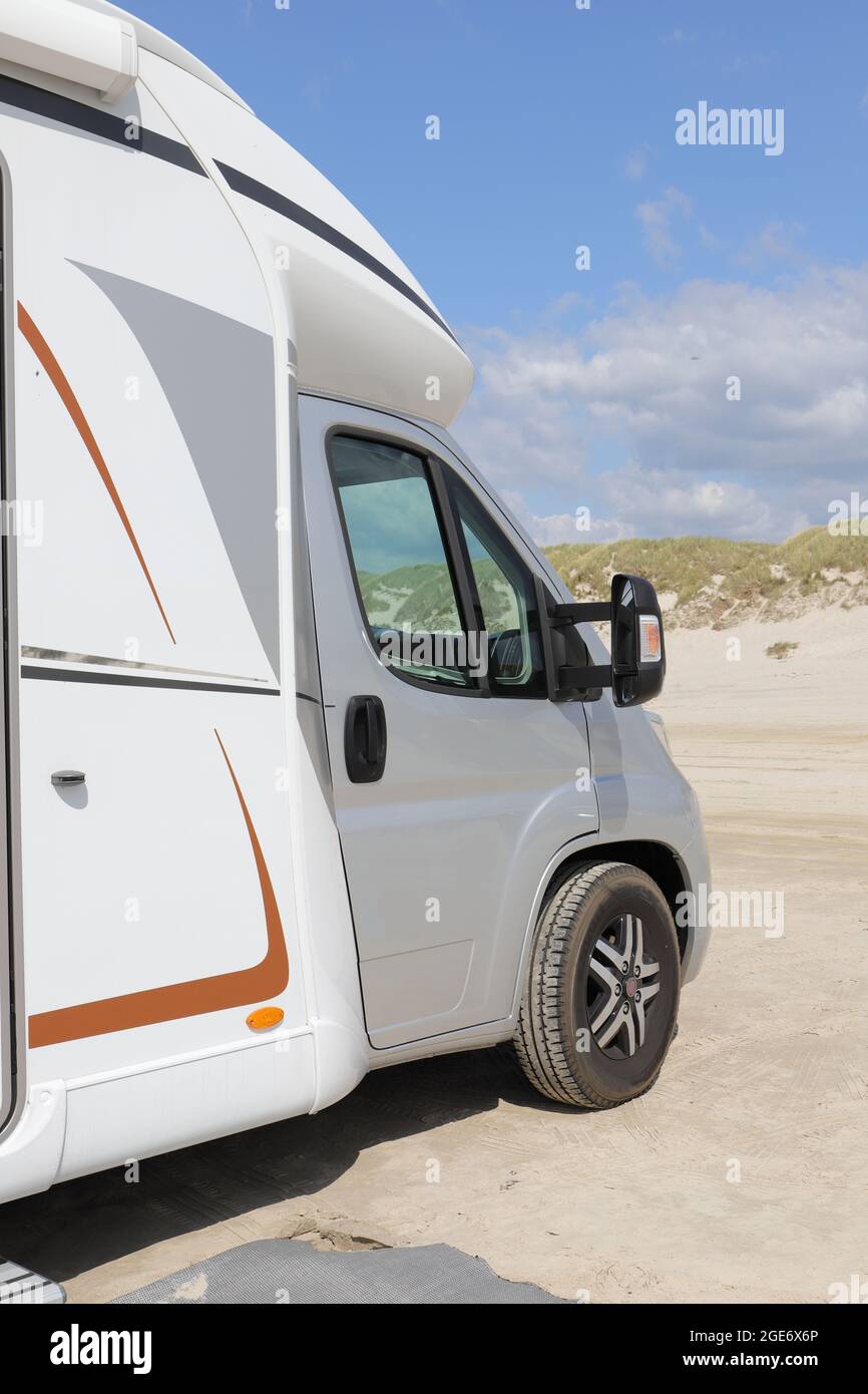 a motorhome in Denmark on the Vejers Strand car beach Stock Photo - Alamy