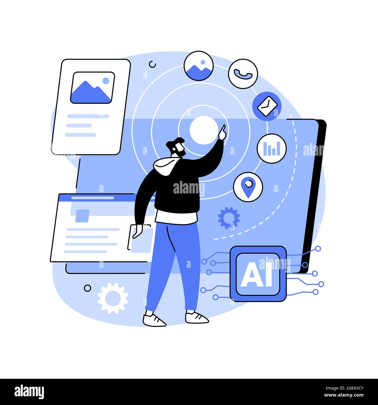 Intelligent interface abstract concept vector illustration Stock Vector ...