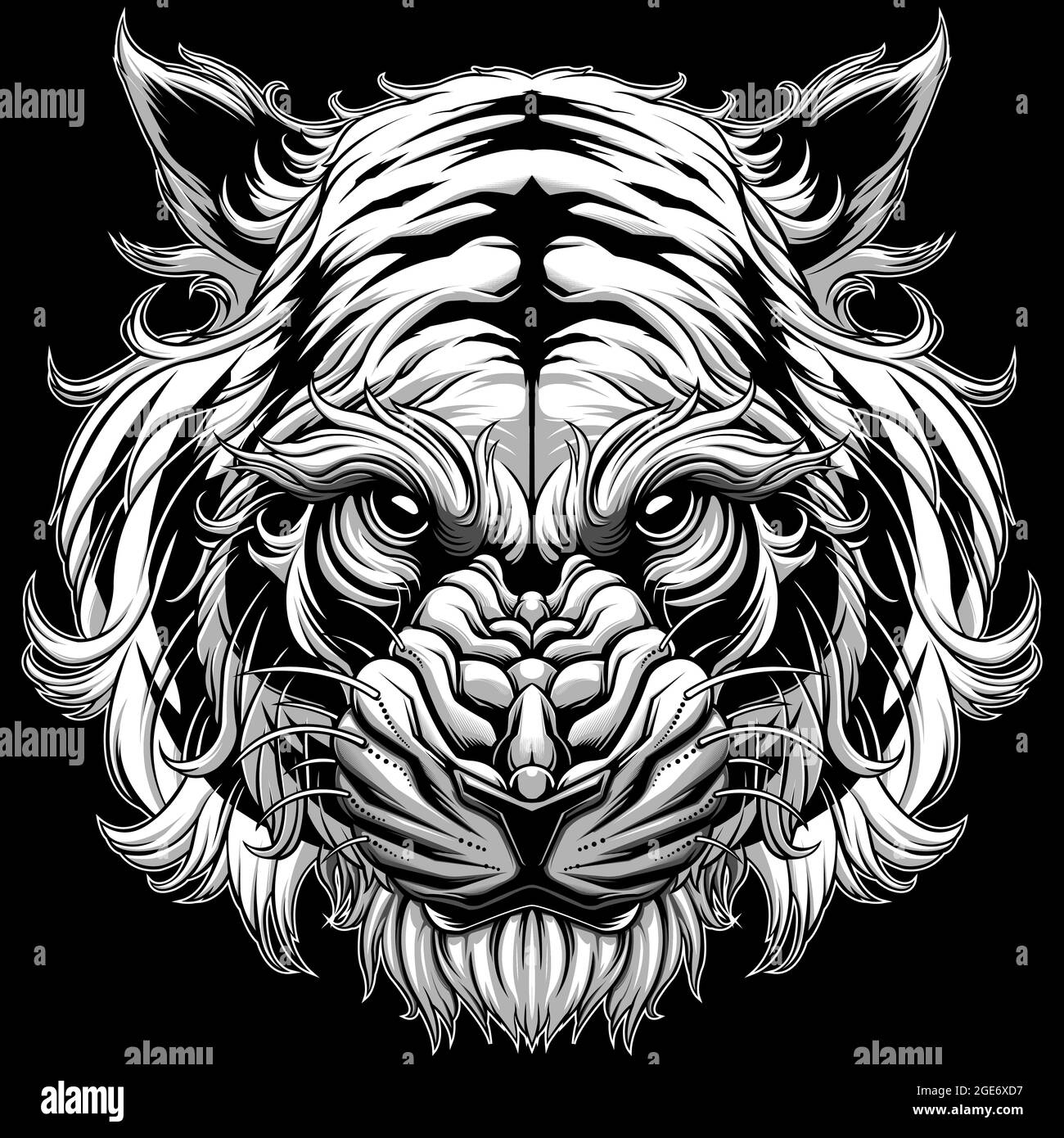 design vector animal head tiger Stock Vector Image & Art - Alamy