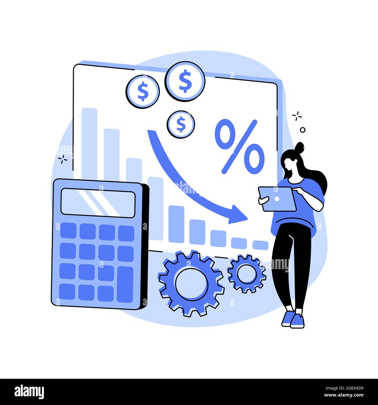 Calculating loss abstract concept vector illustration Stock Vector ...