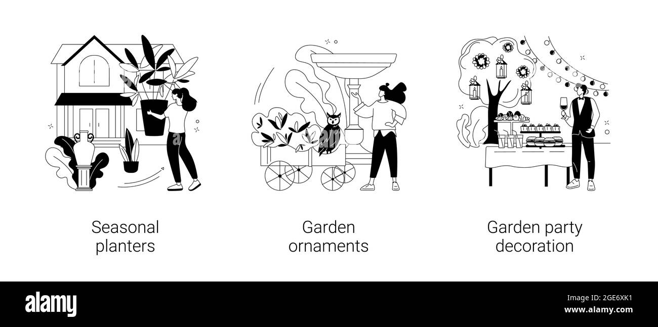 Garden accessories abstract concept vector illustrations Stock Vector ...