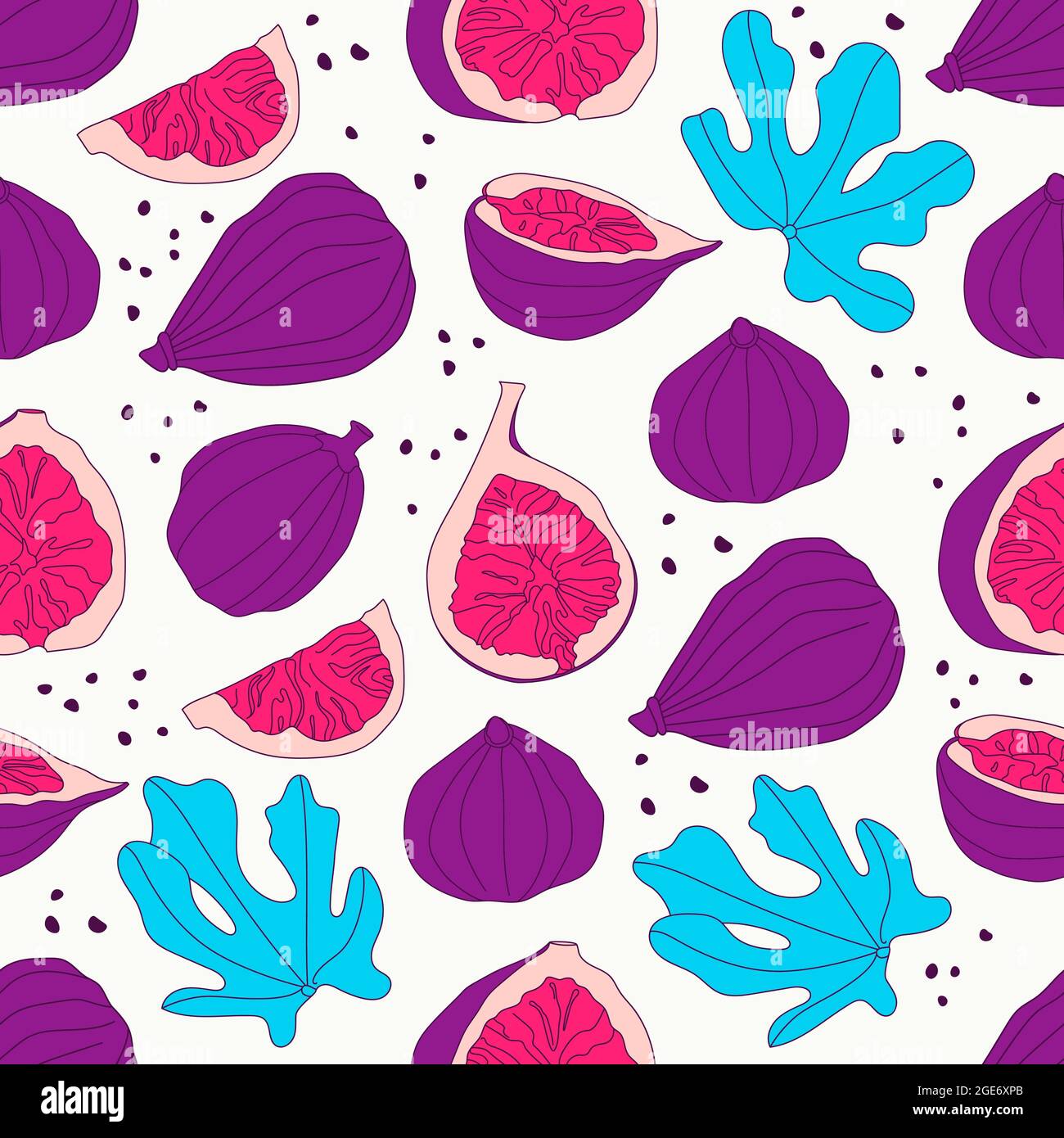 Vector seamless pattern with figs. For design, textiles, paper Stock ...