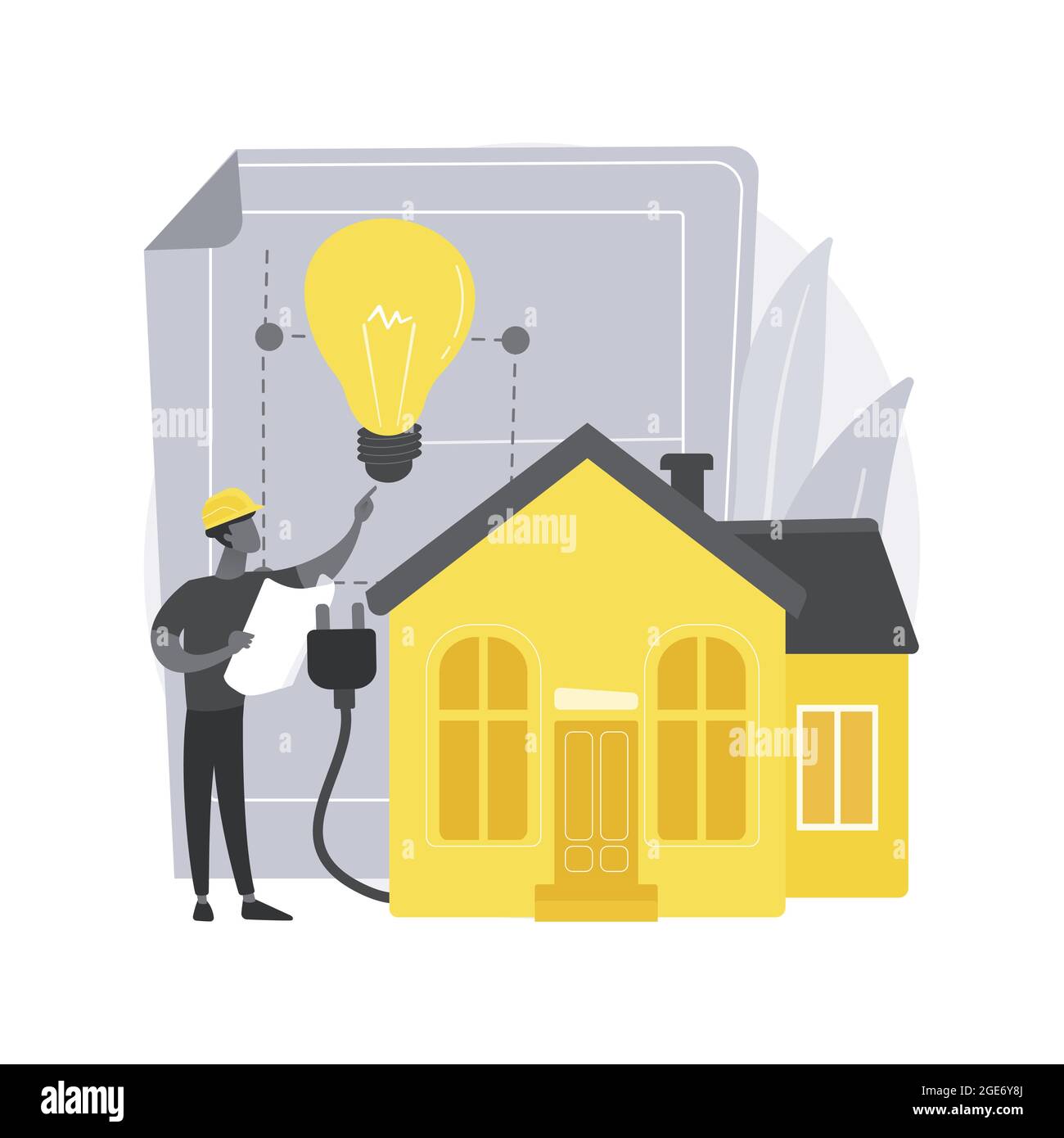 Residential electrical construction abstract concept vector ...