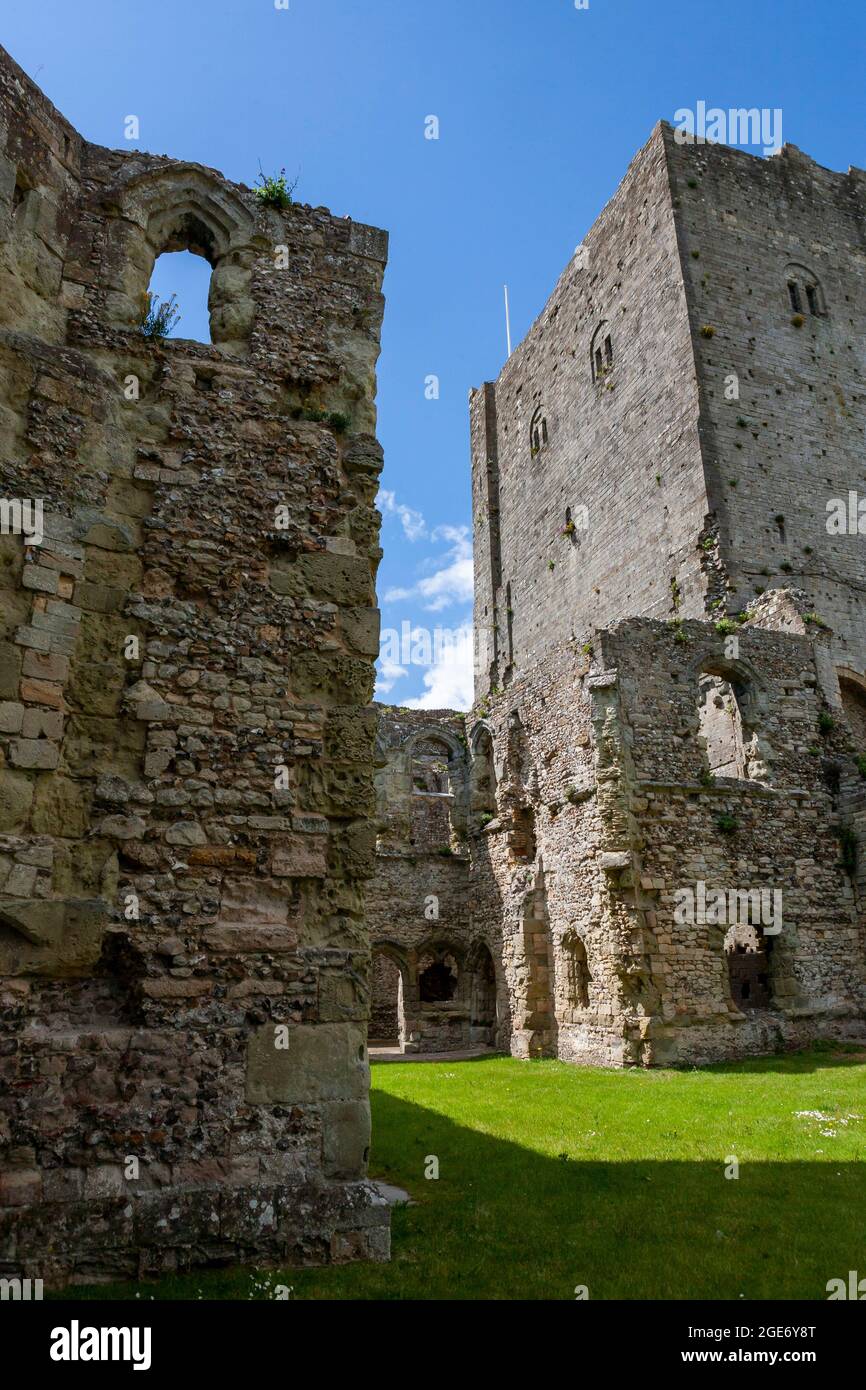 The massive Great Tower, the 12th century Norman keep of Portchester ...