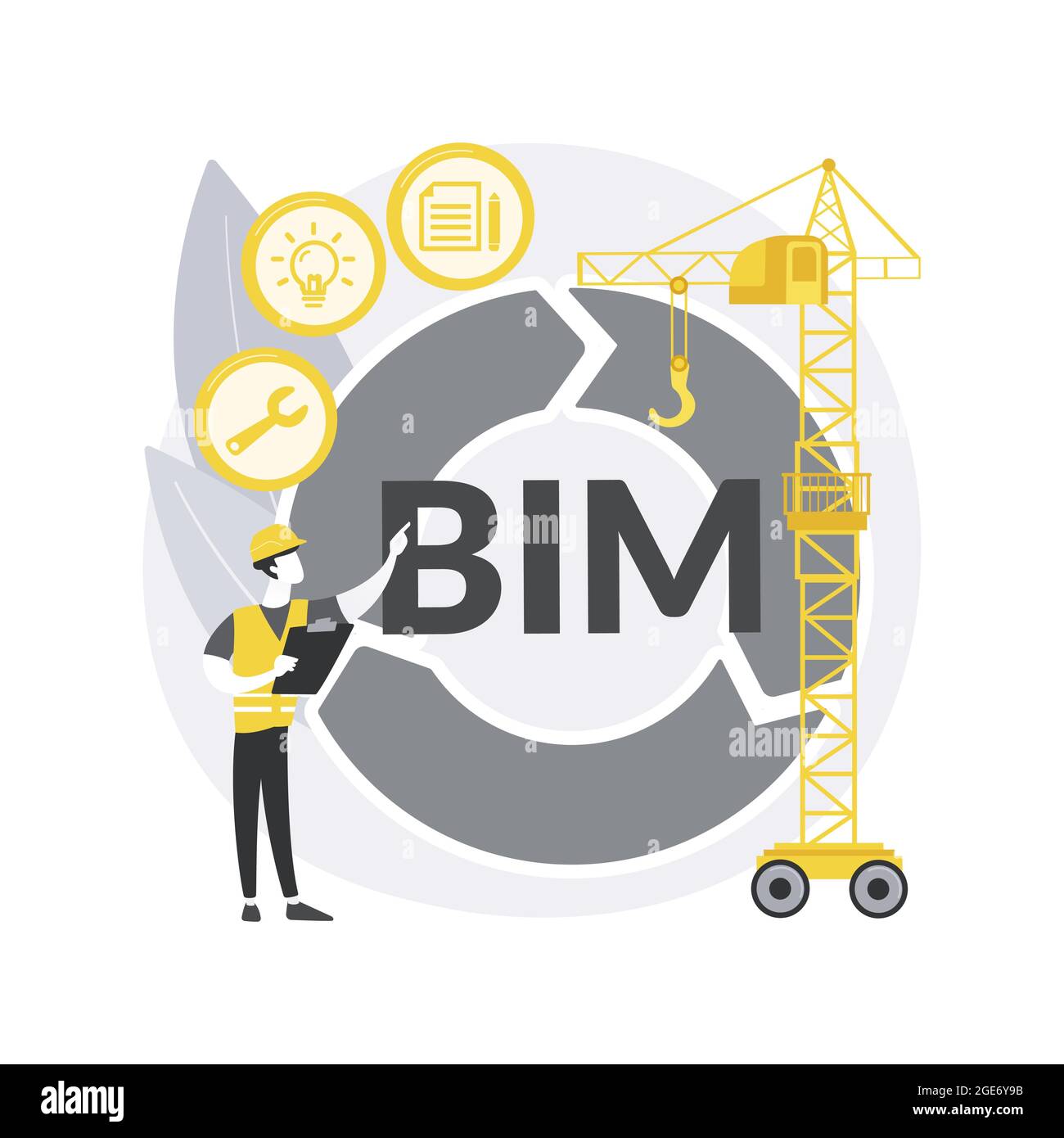 Building Information Modeling Abstract Concept Vector Illustration