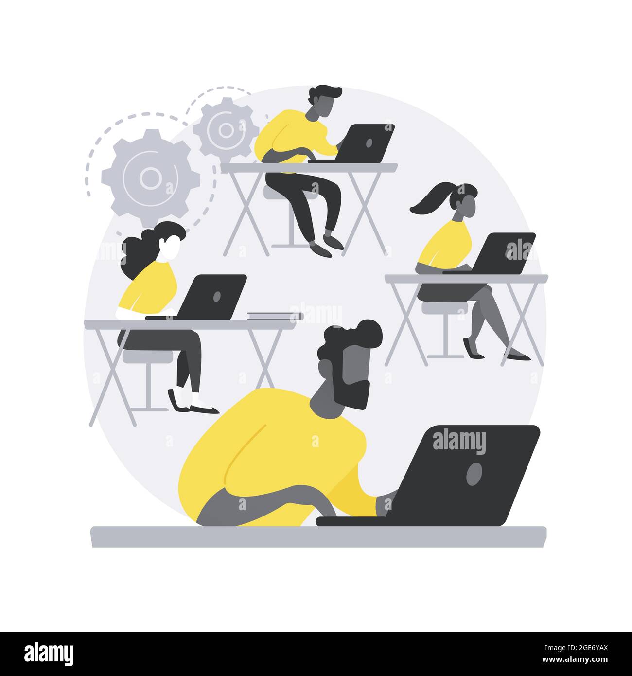 Computer Lab abstract concept vector illustration Stock Vector Image ...