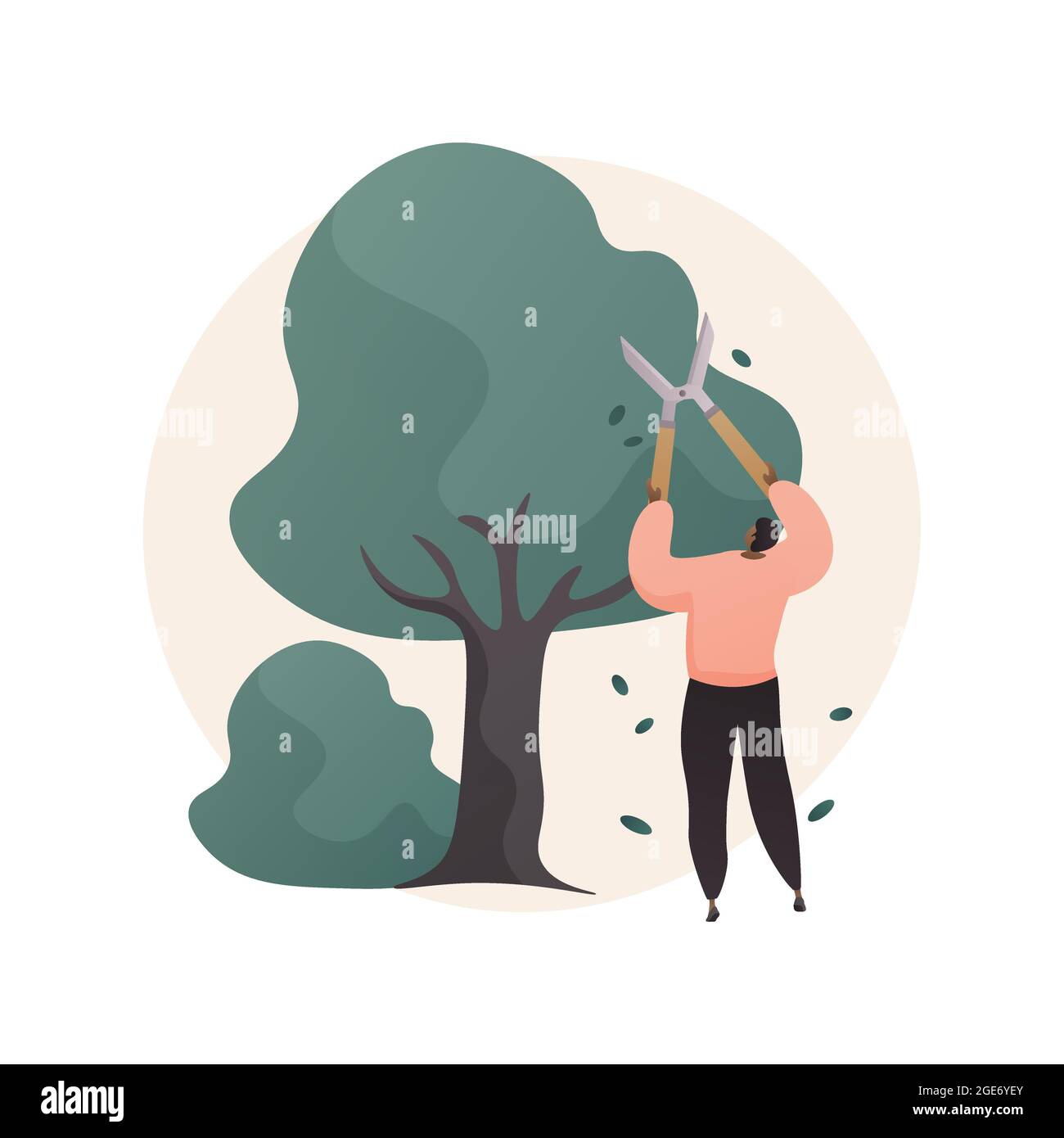 Cutting trees and shrubs abstract concept vector illustration Stock ...