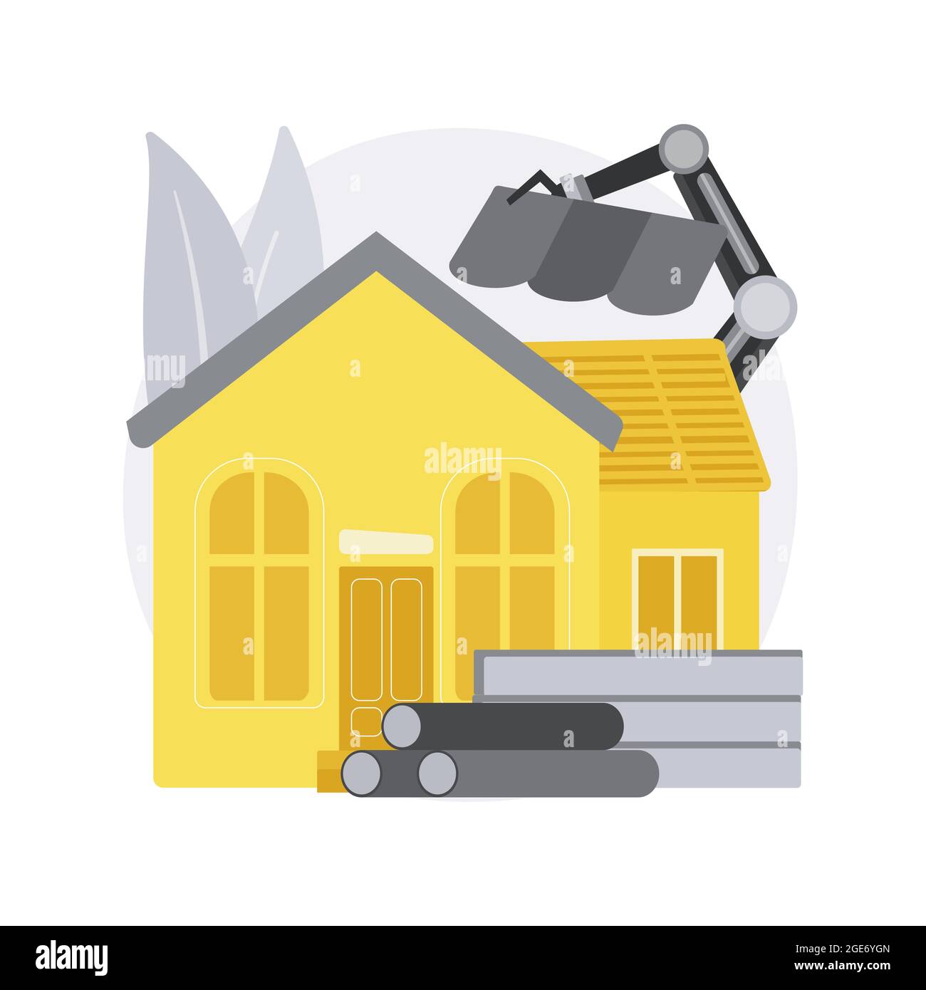 Automated construction equipment abstract concept vector illustration ...