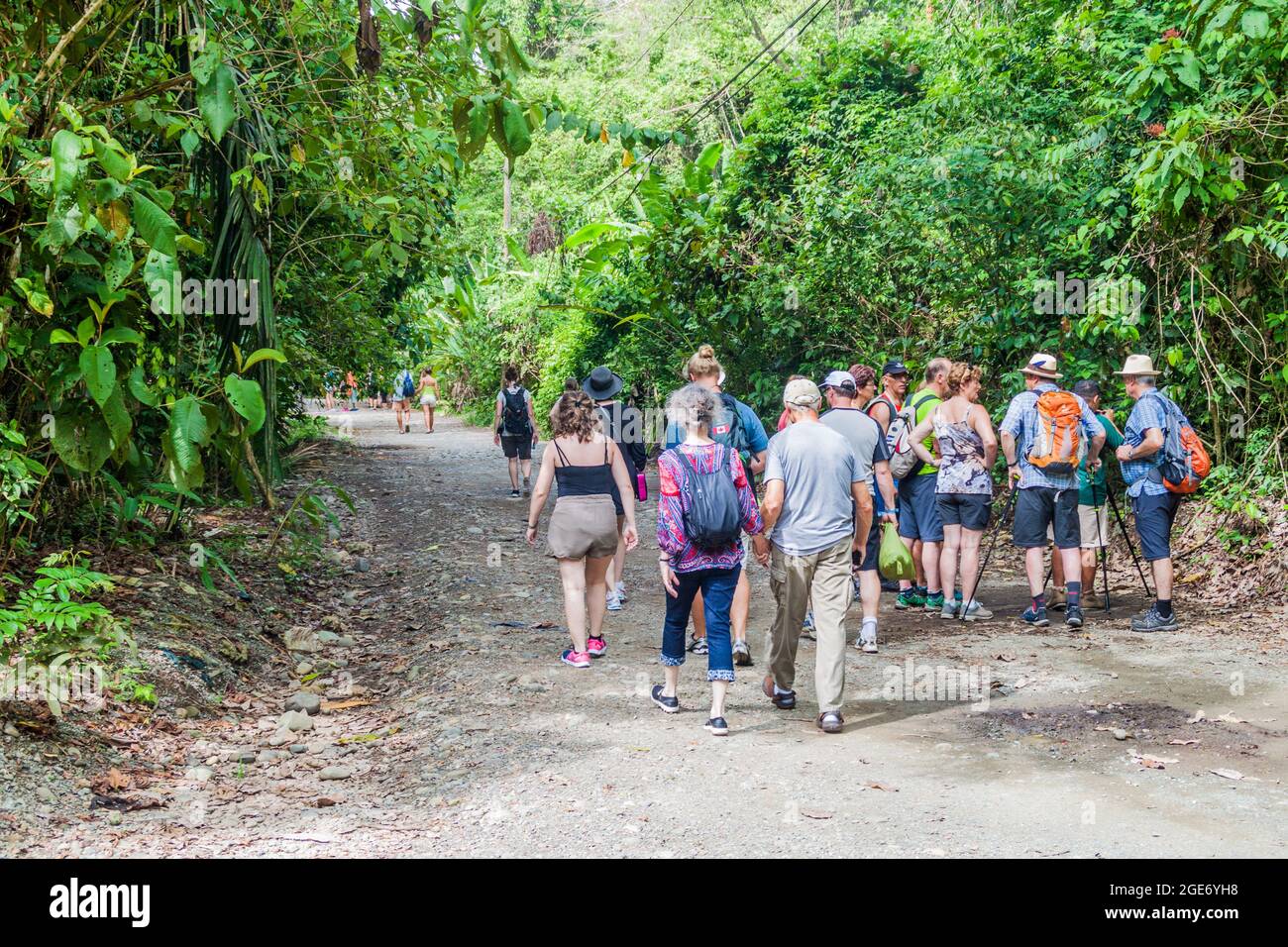 MANUEL ANTONIO, COSTA RICA - MAY 13, 2016: Crowds of tourists in ...