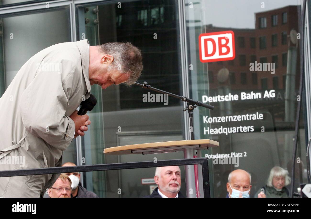 Berlin, Germany. 17th Aug, 2021. Claus Weselsky, head of the GDL, takes ...