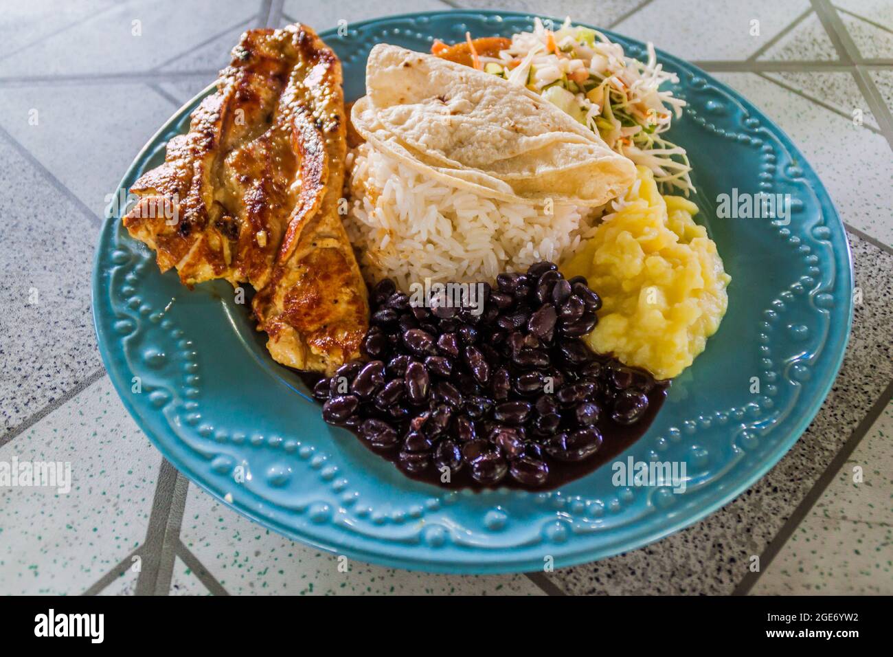 Casado - traditional meal in Costa Rica Stock Photo - Alamy