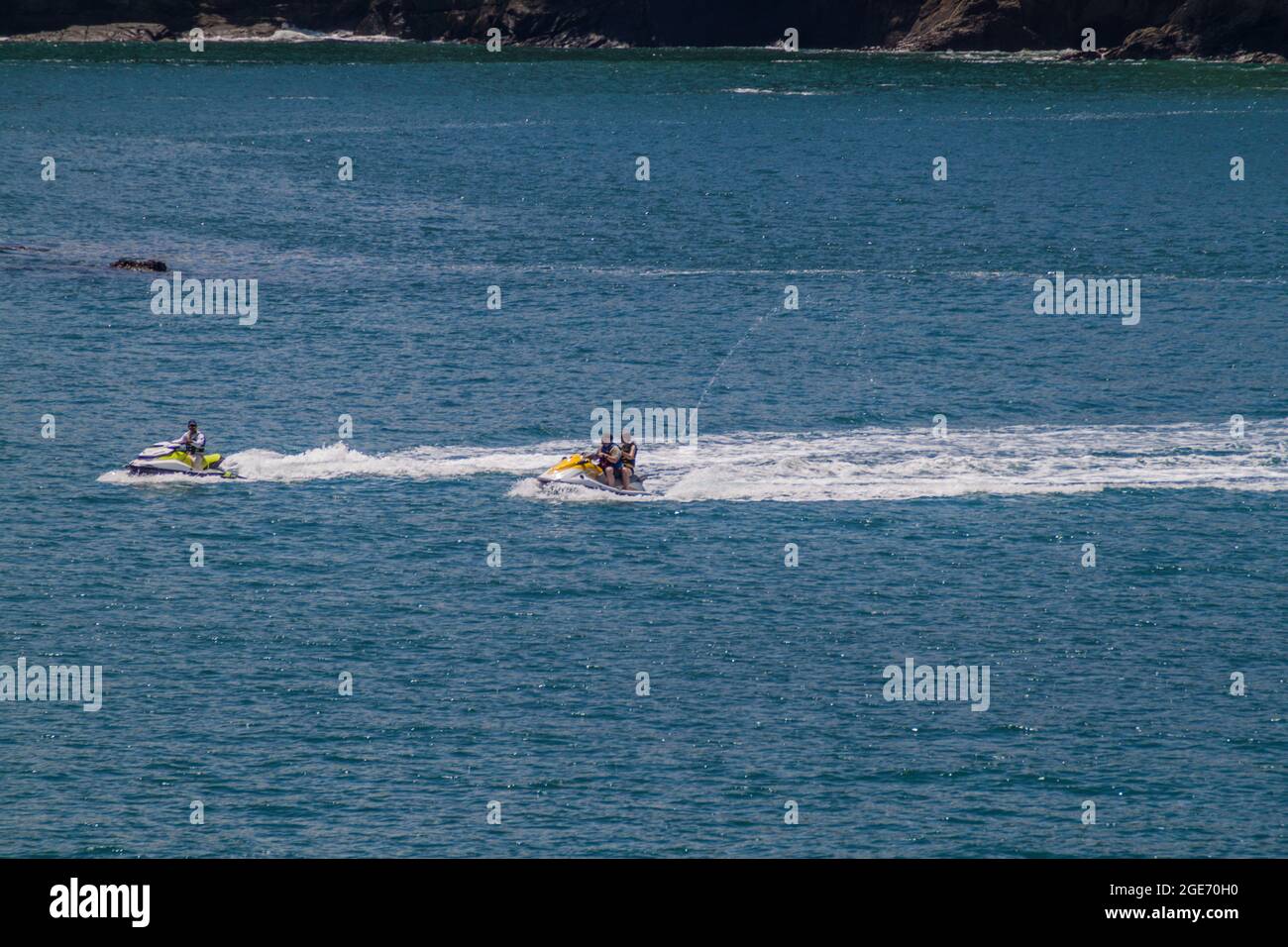 MANUEL ANTONIO, COSTA RICA - MAY 13, 2016: Jet ski riders in National ...