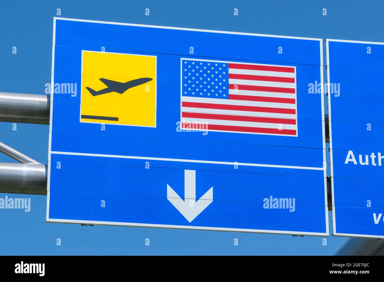 USA flights sign at Halifax Stanfield International Airport Stock Photo ...