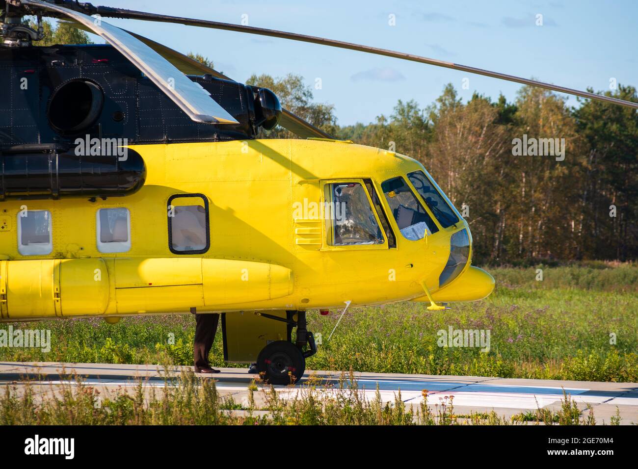 yellow rescue medical helicopter Stock Photo - Alamy